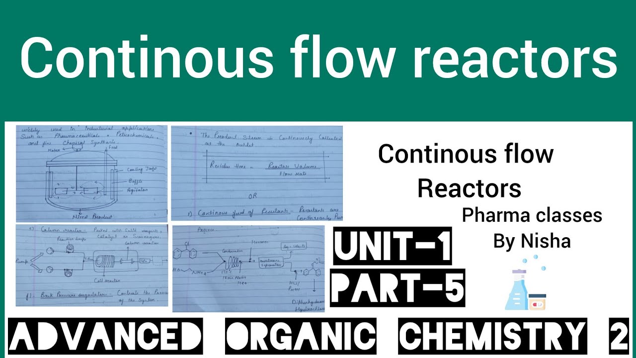 Continous flow reactors|Unit-1|Part-5|Advanced organic chemistry 2|AOC ...