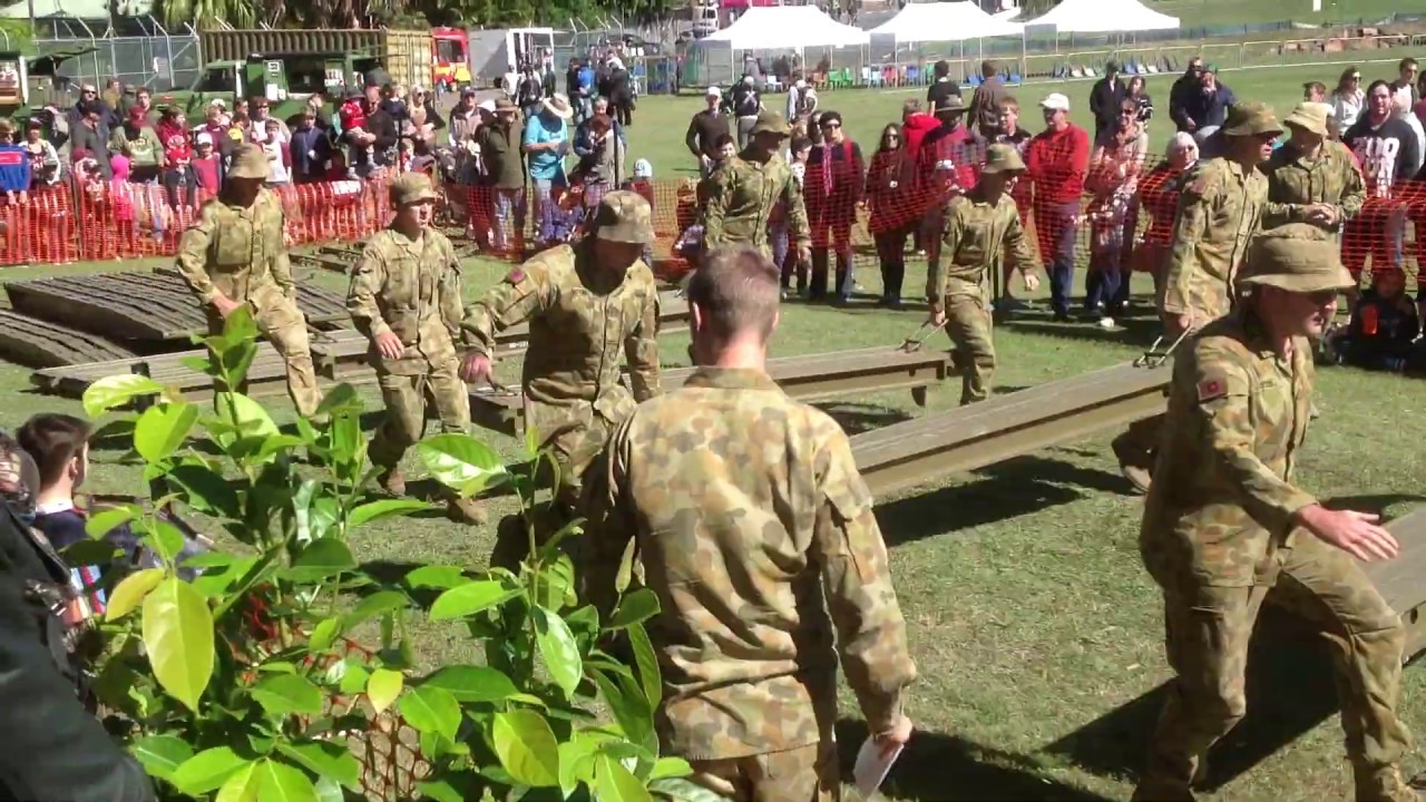 australian army bridge build demonstration 2014 enoggera barracks - YouTube