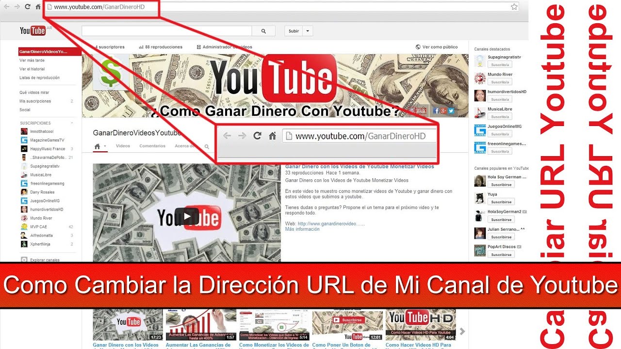 Como Cambiar la URL de Mi Canal de Youtube - Personalizar URL - YouTube