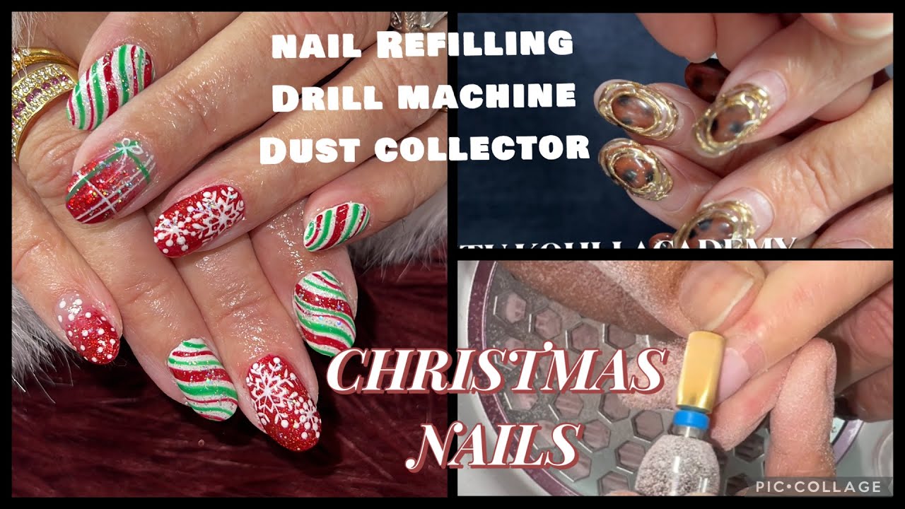 DIY GEL NAIL EXTENSION REFILLING 💅Drill & Dust Collector 💅 Christmas ...