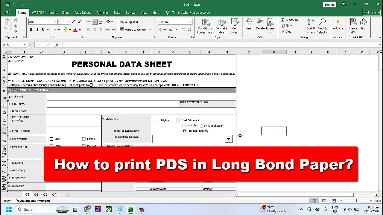 Paano magprint ng PDS sa long bond paper | How to print PDS in Long ...
