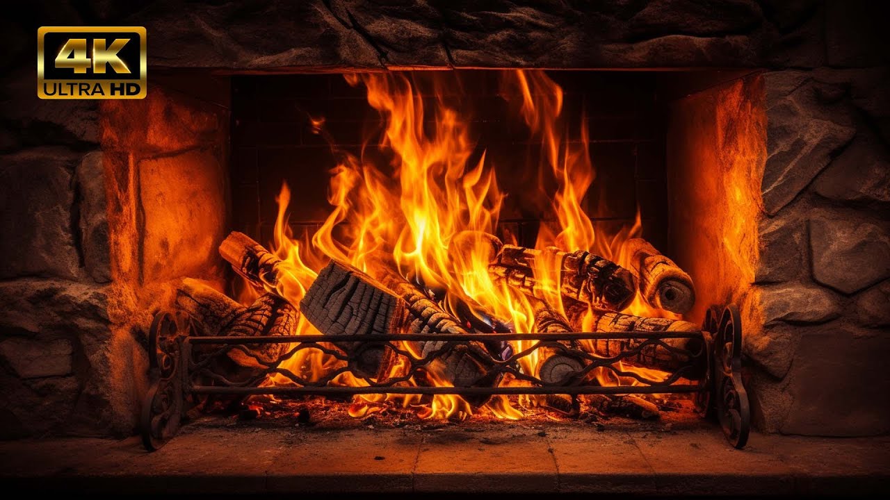Perfect Fireplace Burning for Meditation | 4K Relaxing Fireplace ...