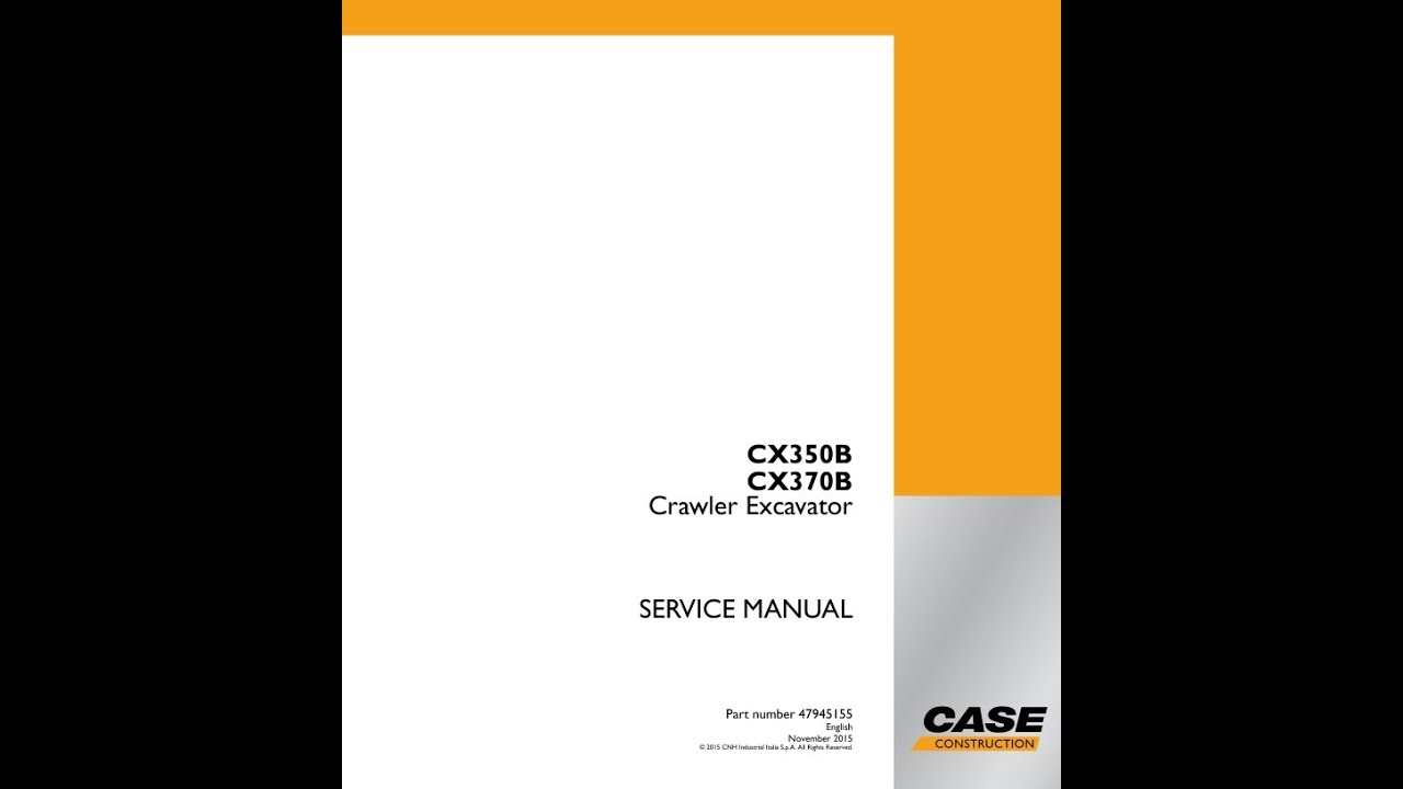Case CX350B, CX370B Crawler Excavator | 47945155 Service manual - YouTube