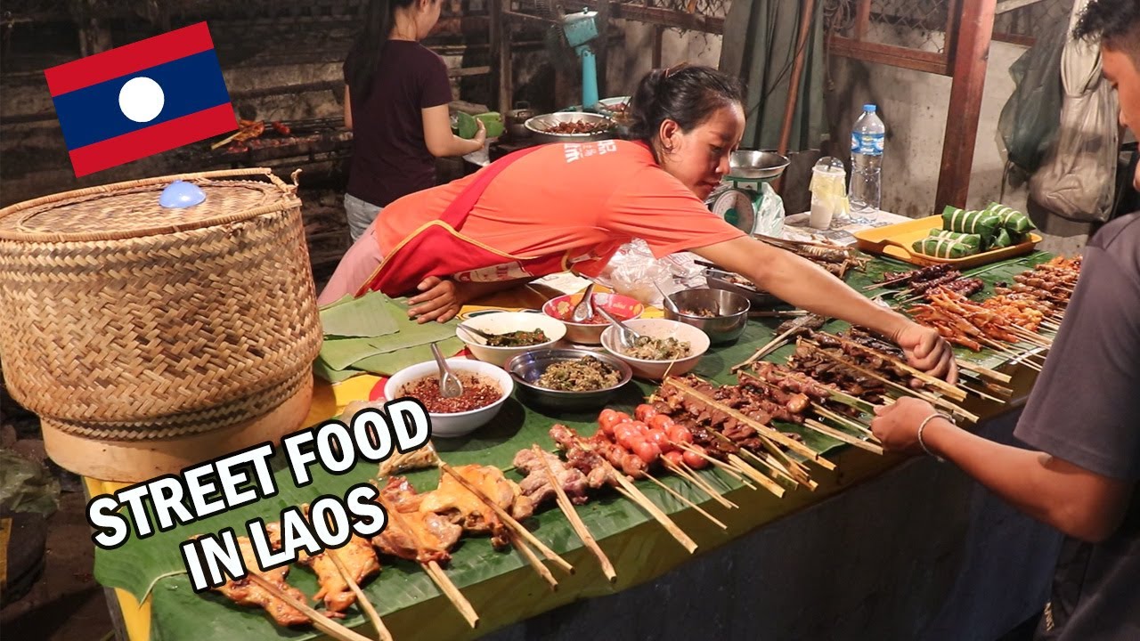 Exploring Night Street Food Market in Vientiane, Laos | Laos Street ...