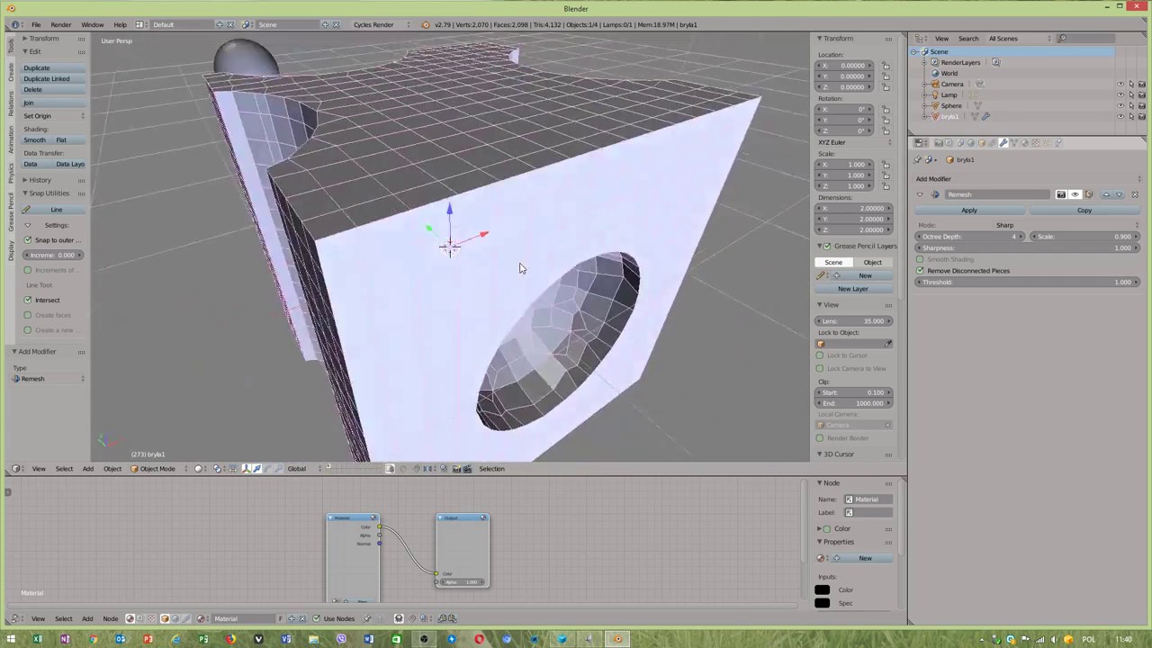 Blender 2 79b - Remesh modifier - tutorial EN 2018 - YouTube