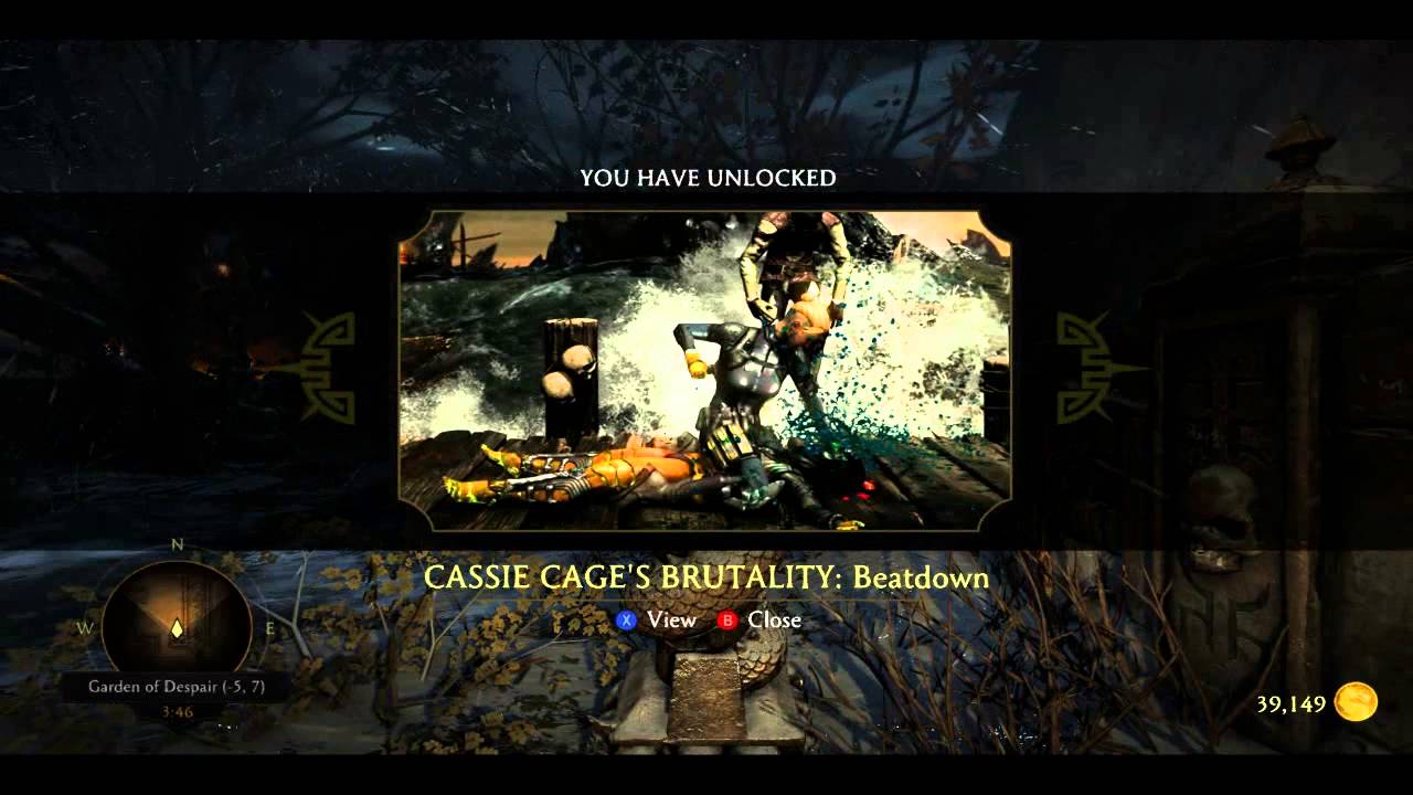 MKX KRYPT UNLOCK : Cassie Cage's Brutality "Beatdown" (-5,7) - YouTube