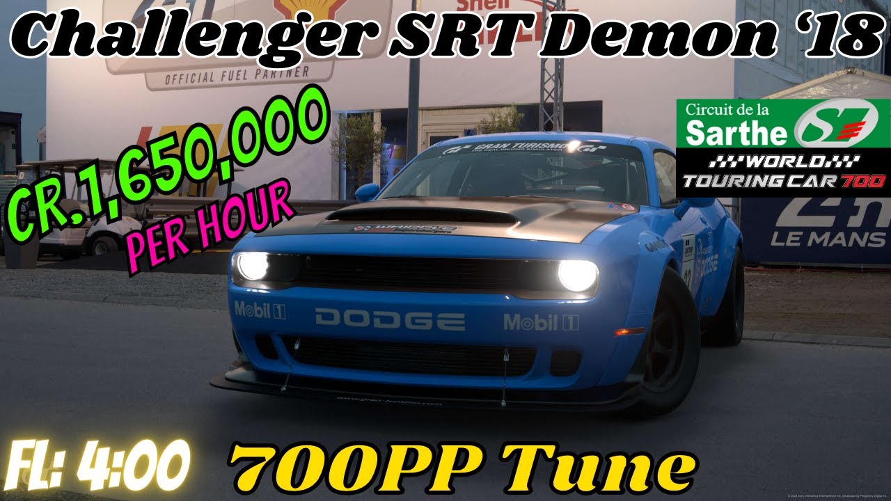 GT7|Dodge Challenger SRT Demon ‘18|La Sarthe 700pp Tune|1.41(Requested ...