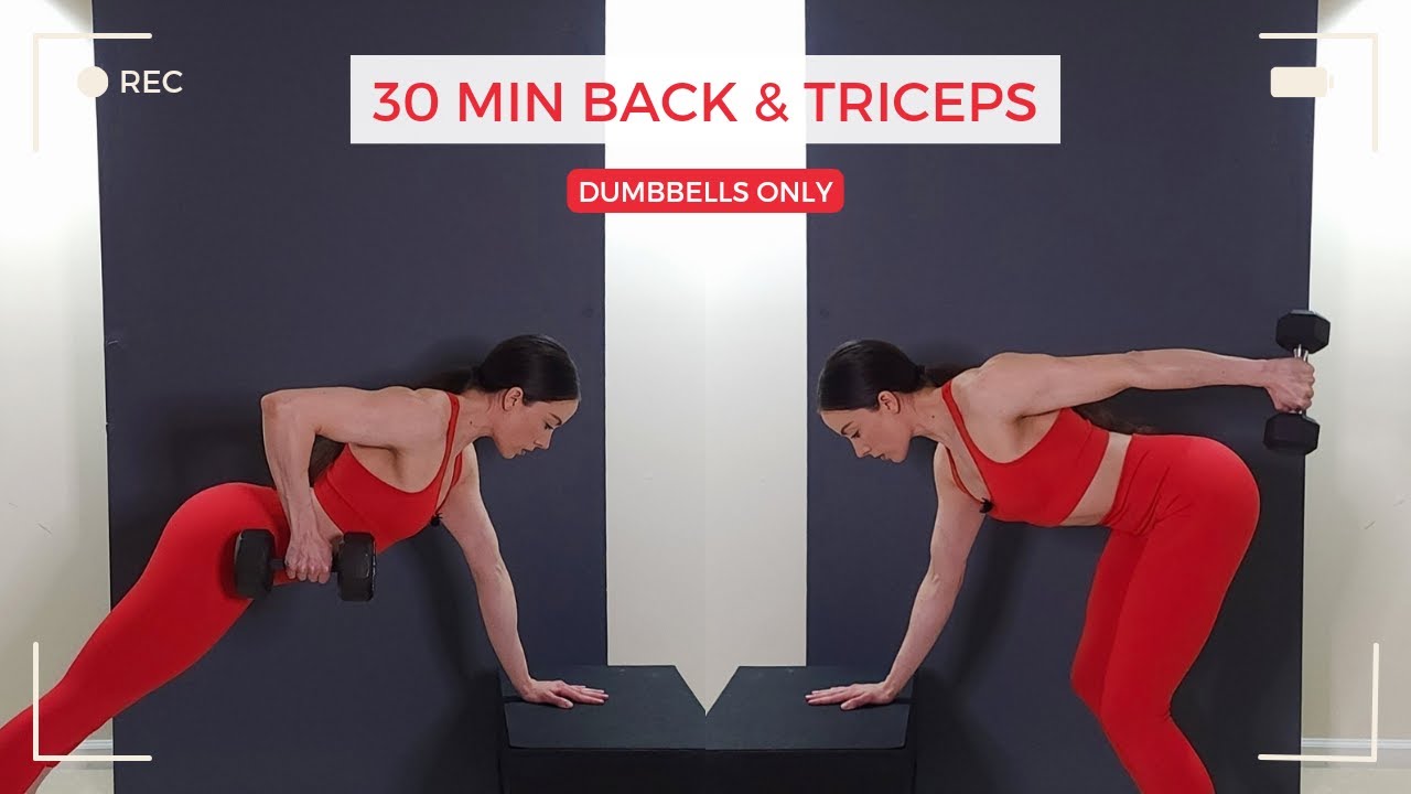 30 MIN AT HOME BACK & TRICEPS - Lower & Upper Back, Arms Workout ...