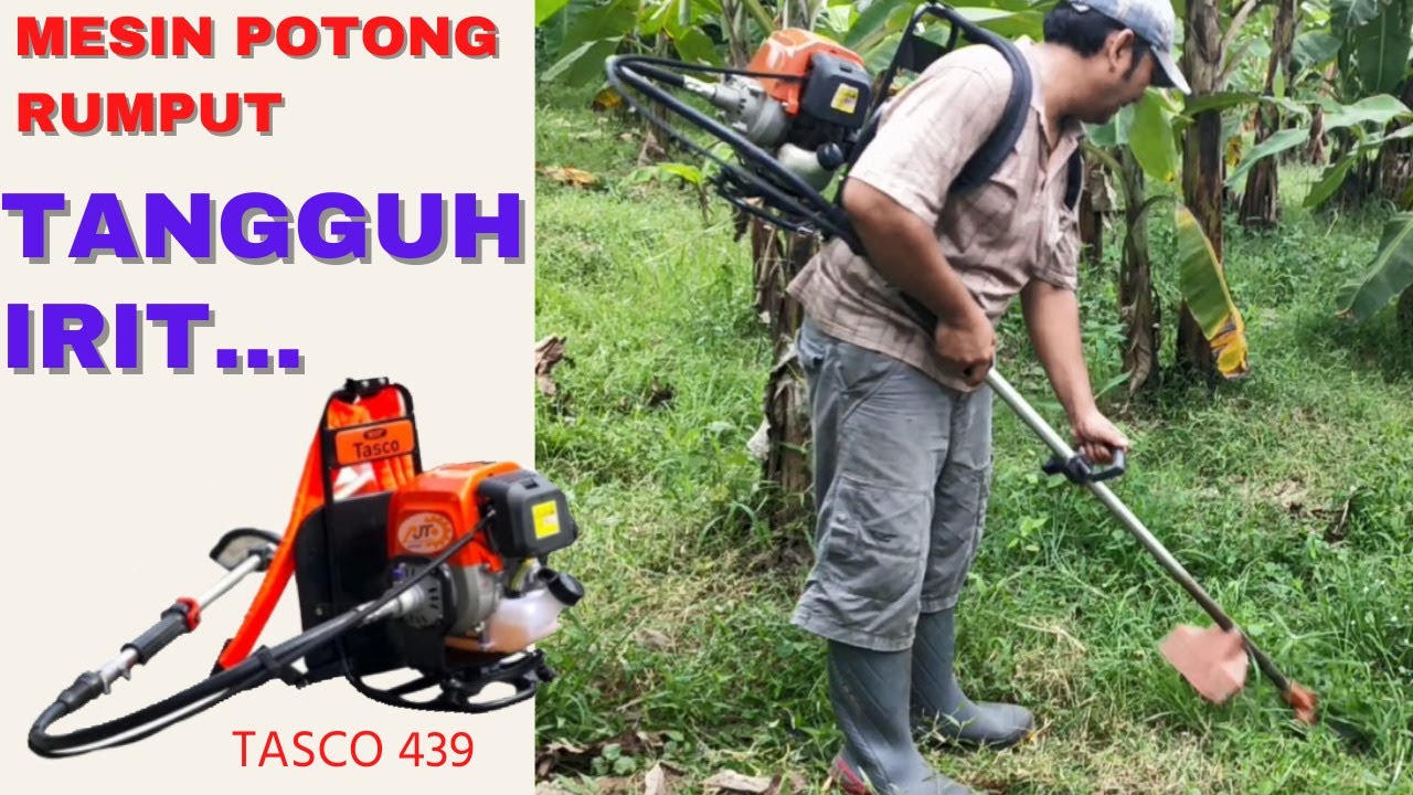 Mesin Potong Rumput TASCO 439 4 TAK Dengan Pisau 40T - YouTube