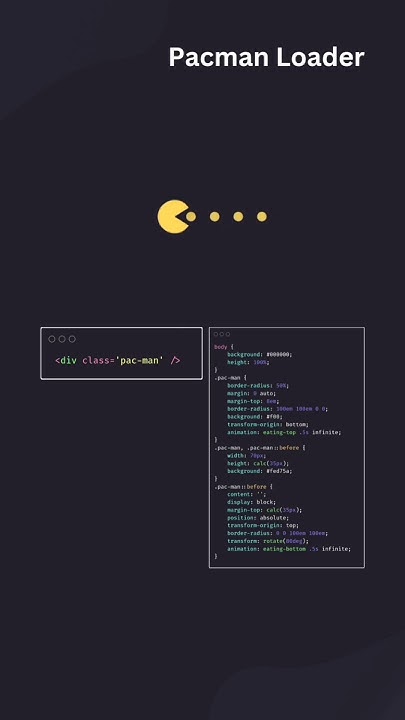Create Amazing Pacman Loader Using Html Css Shorts Csstutorial Code Frontend Cssloader