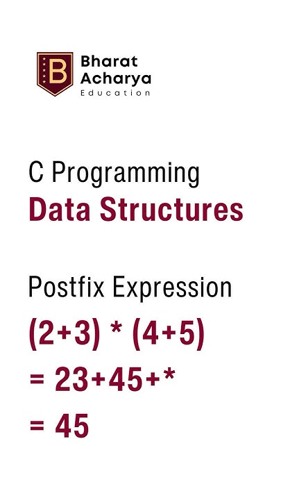 Evaluate a Postfix expression | Data Structures | Bharat Acharya ...