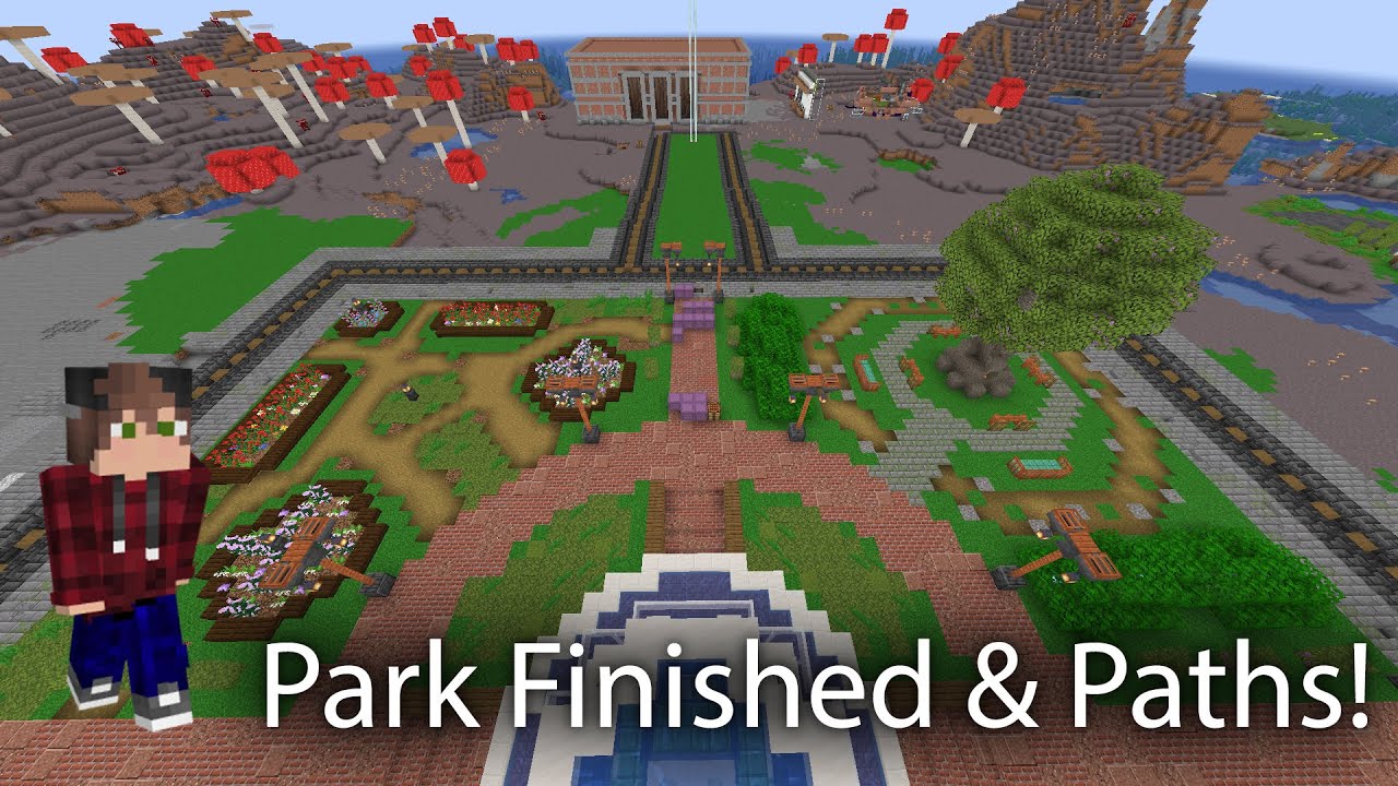 Central Park Complete & Paths! Minecraft 1.17 Survival Let's Play ...