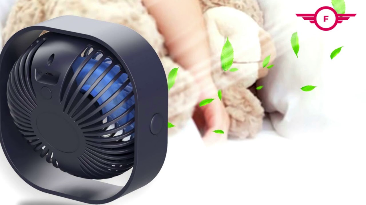 3 Speed Mini USB Desktop Fan with 360 Rotation Adjustable Angle 4/8 ...