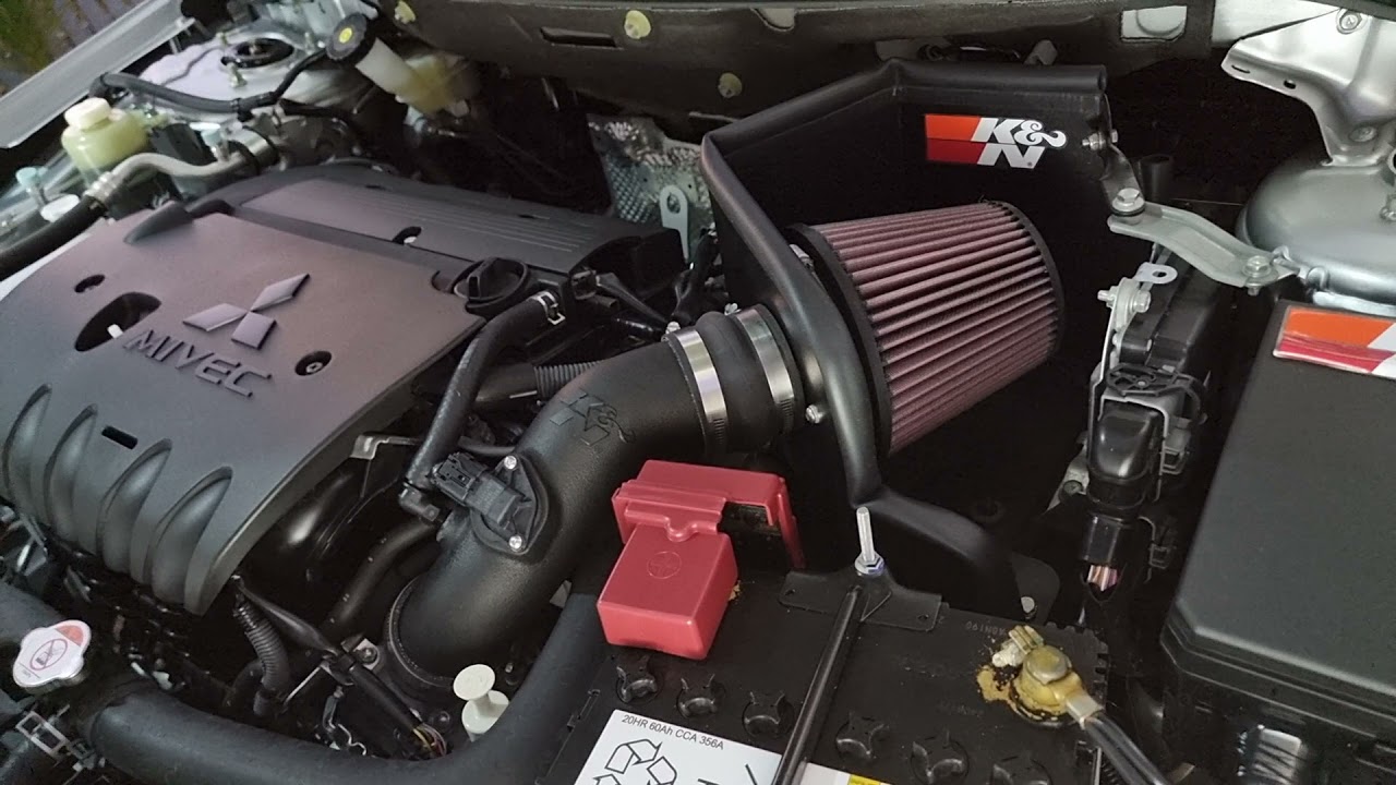 Cold air intake (K&N) Mitsubishi Lancer 2017 - YouTube