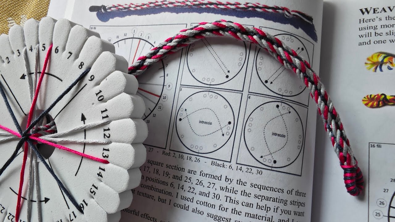 Tutorial Kumihimo Square Section Technique (16 Threads) - YouTube