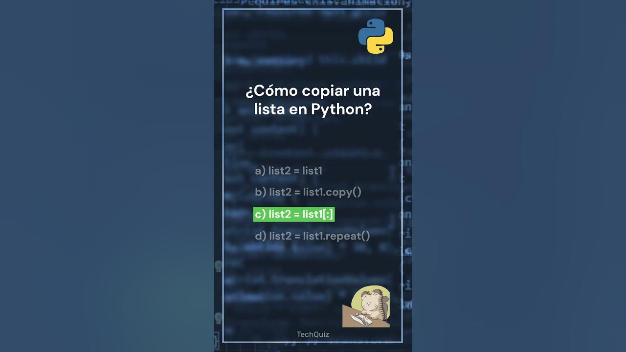 ¿cómo Copiar Una Lista En Python Python Pythonlistcopy Tutorialpython Youtube