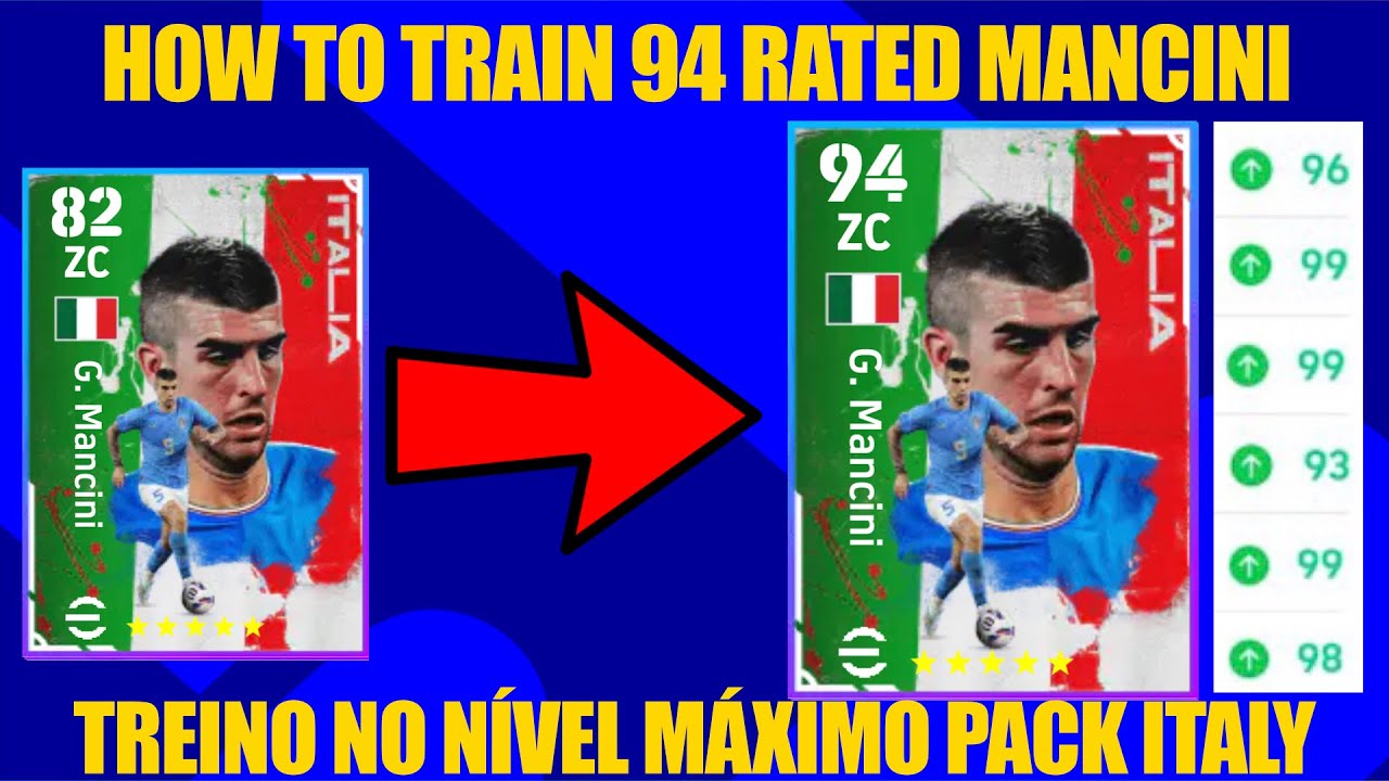 94 Rated G. MANCINI Max Training Tutorial in eFootball 2023 Mobile ...