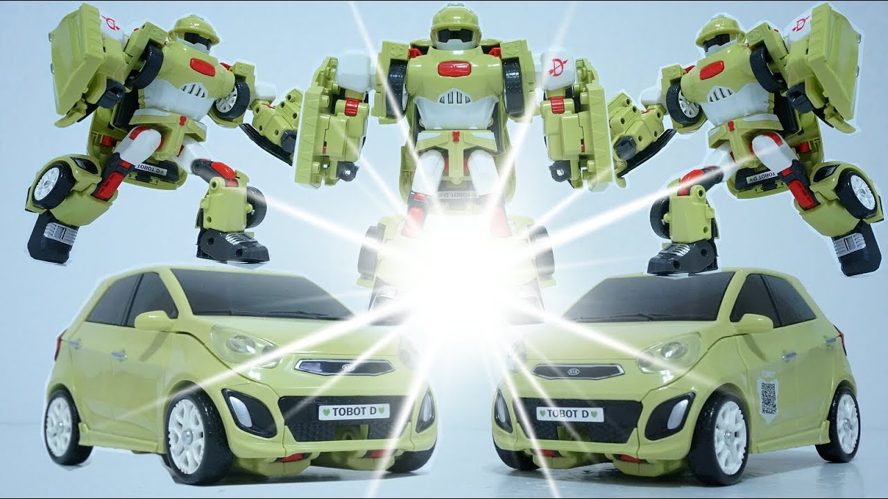 또봇D 변신로봇 자동차 변신&소리작동 동영상 Tobot D Transforme Car Toys - YouTube