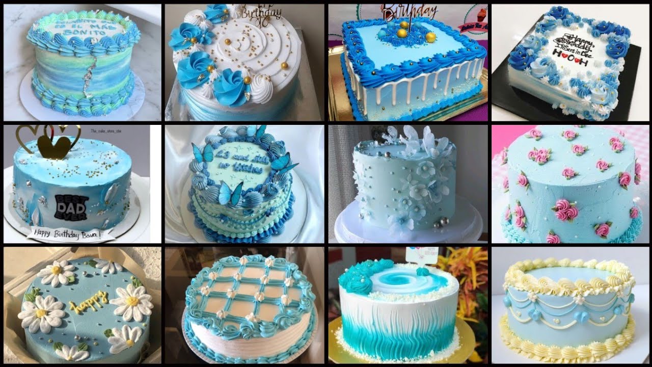 Trending Sky Blue Theme Cake Decorating ideas | New Sky Blue Cake ...