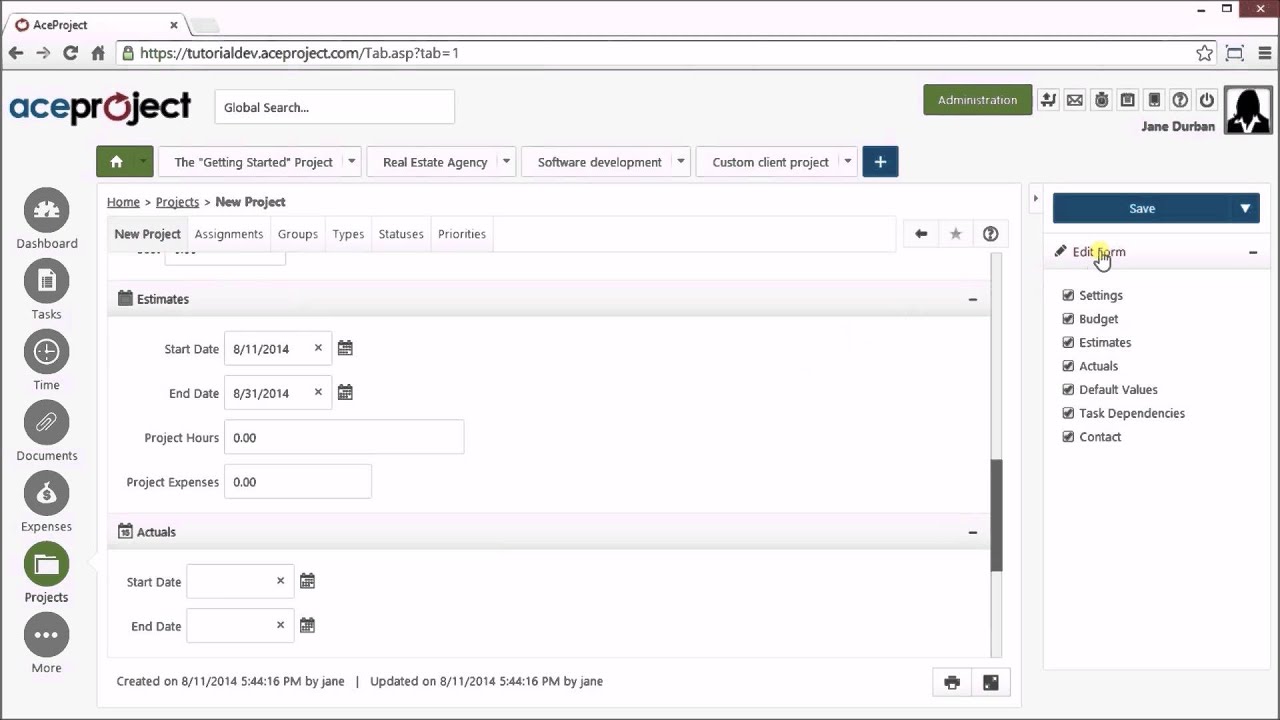 Creating Projects in AceProject - YouTube
