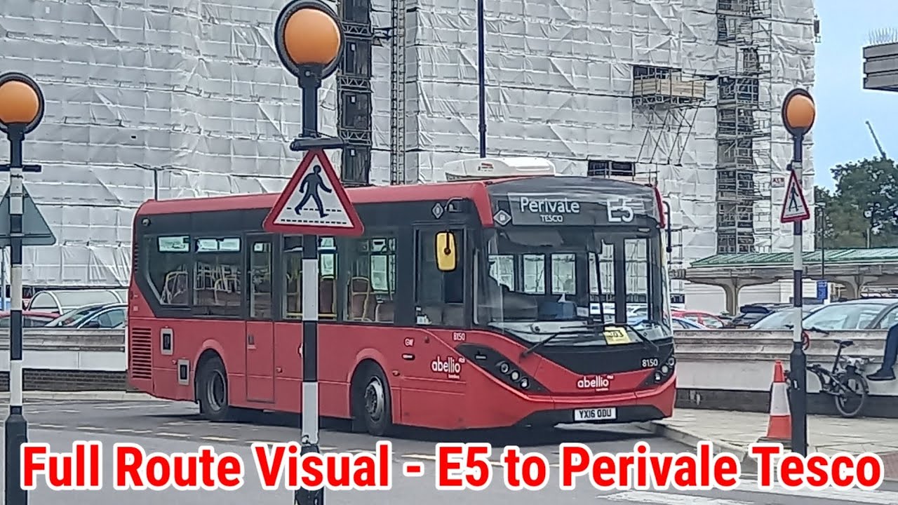 Full Route Visual | London Bus Route E5 - Southall, Toplocks Est' to ...