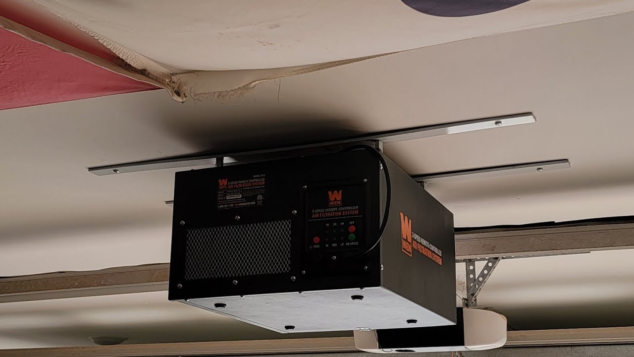 Hanging the WEN Air Filtration System - YouTube