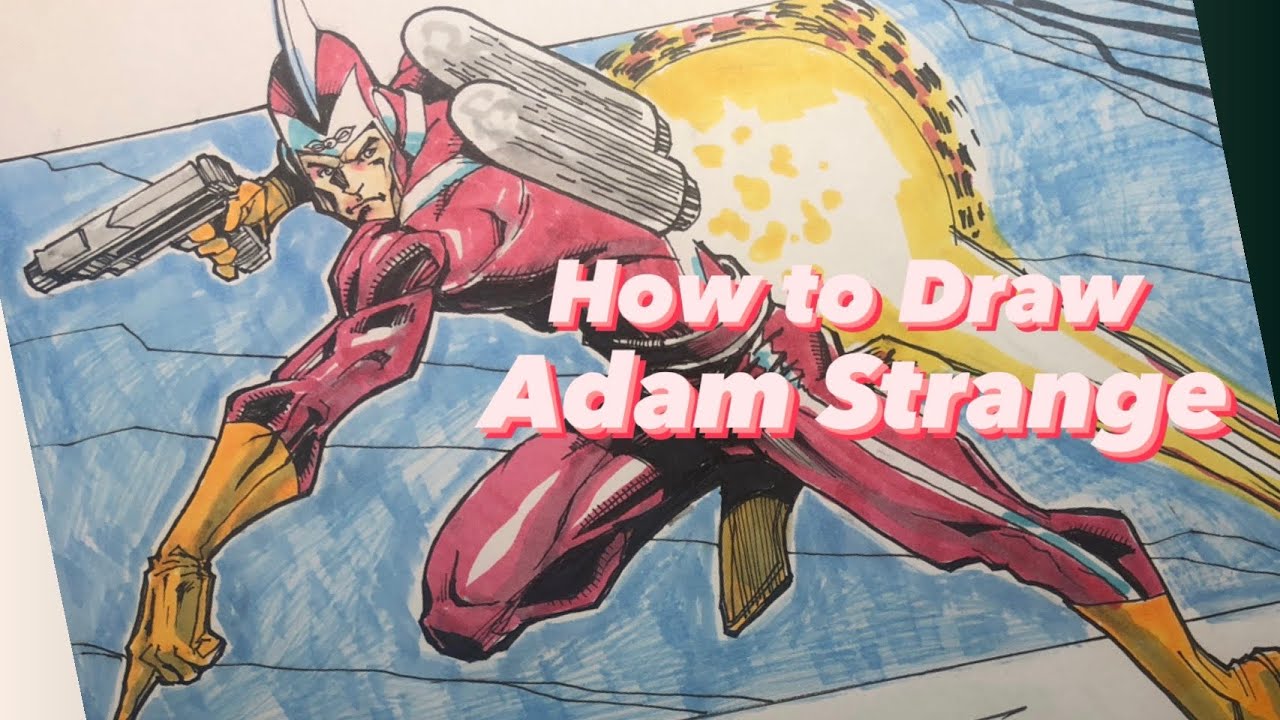 How to Draw Adam Strange Speed Paint Sketchbook Marker Art - YouTube