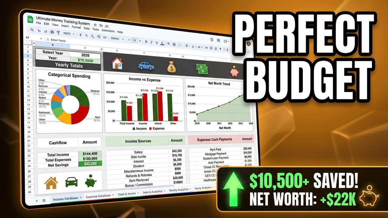 Ultimate Money Tracking System for Budgeting in Google Sheets Step by ...