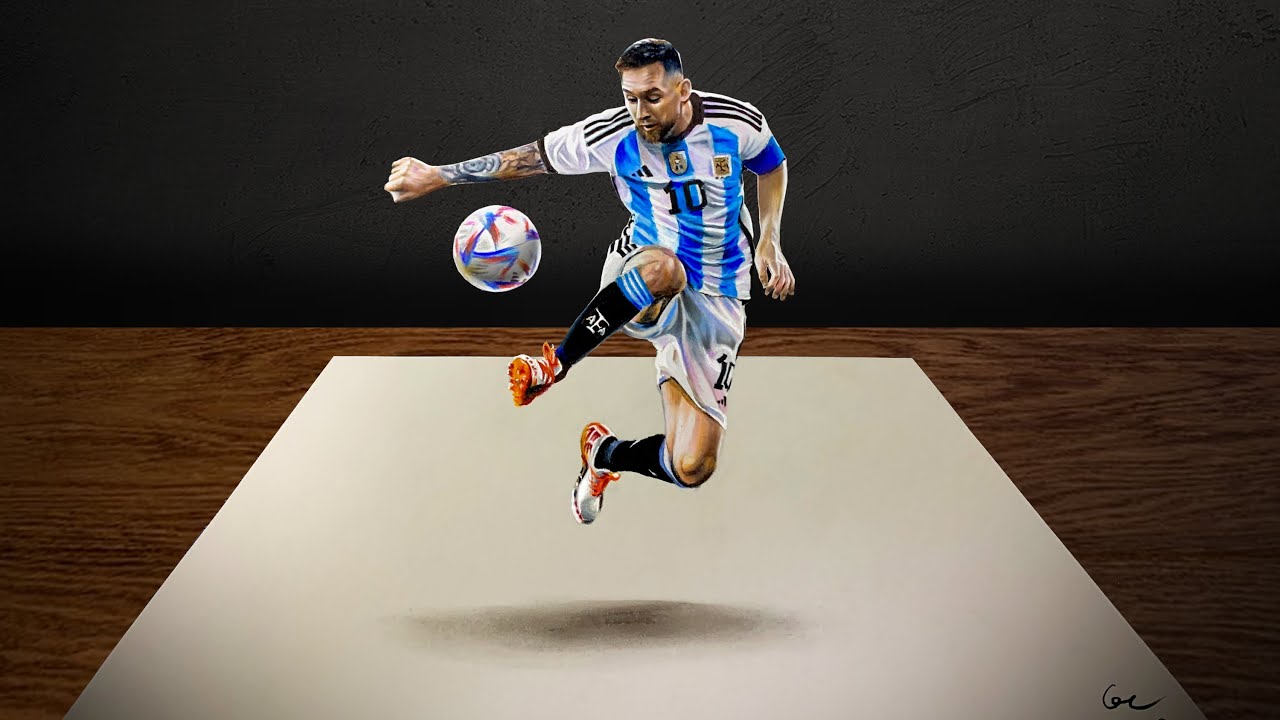 #messi | Drawing Lionel Messi |2022 World Cup | #3ddrawing - YouTube