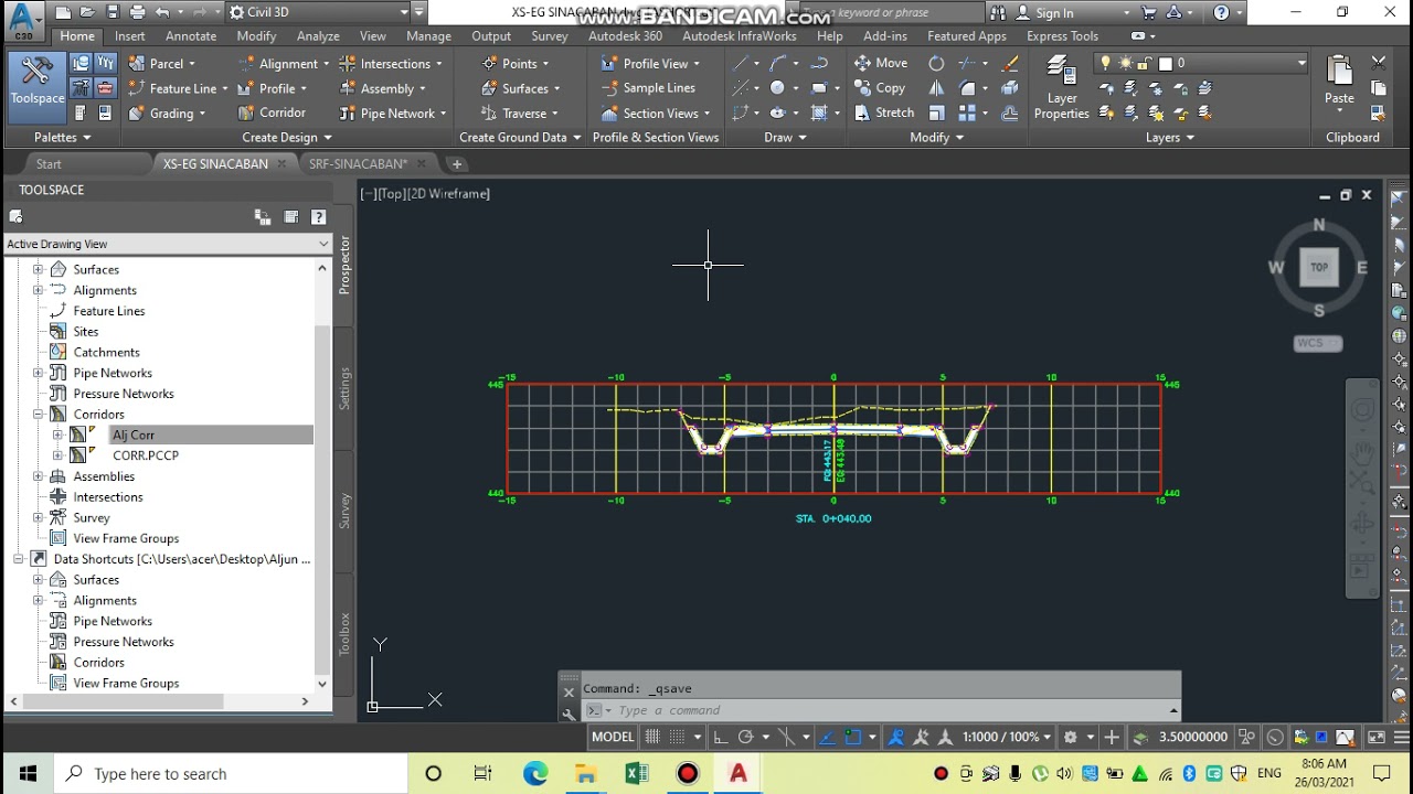 AutoCAD Civil 3D Tuturial, Roadway Cross Section Plan Production Part 3 ...
