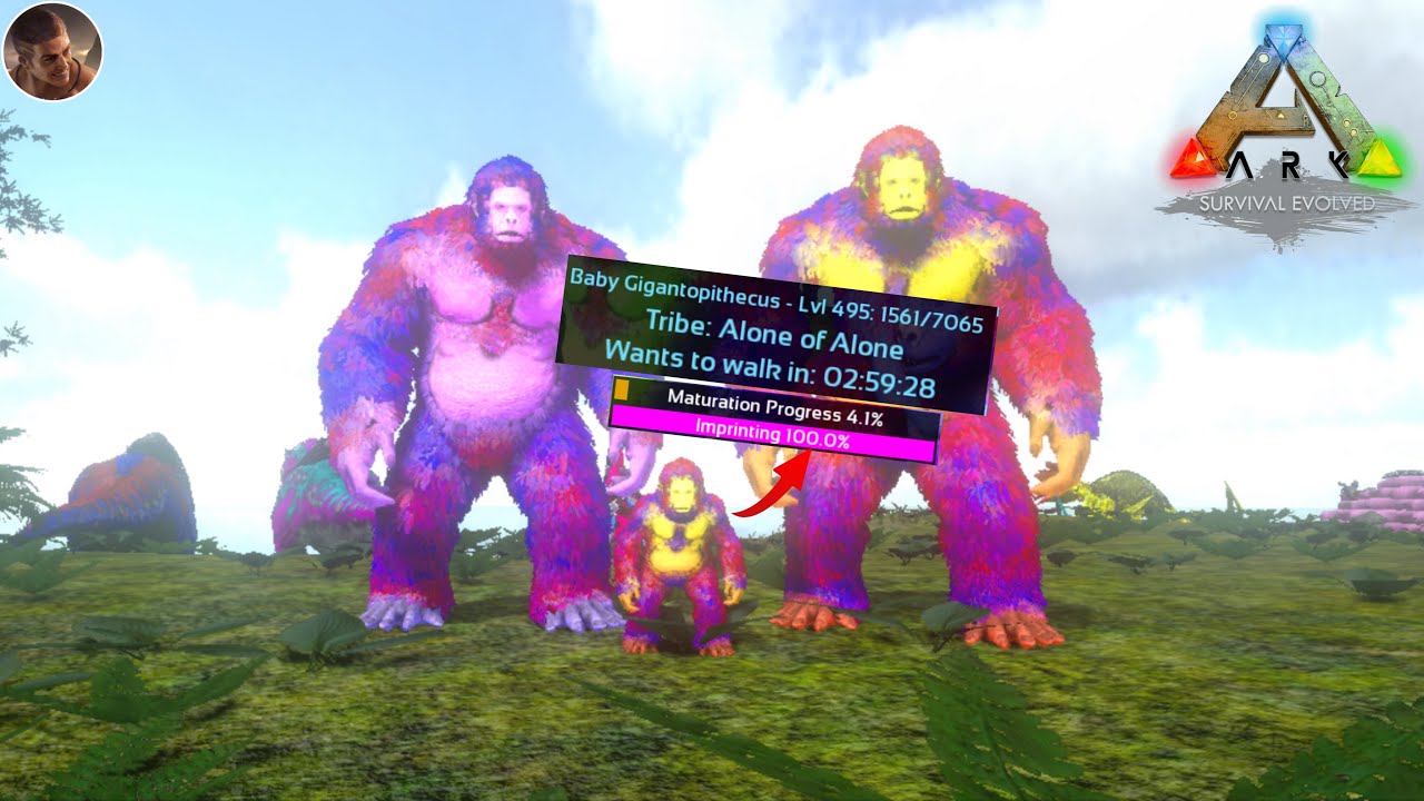BREEDING AND INPRINTING GIGANTOPITHECUS!! ARK SURVIVAL EVOLVED MOBILE ...