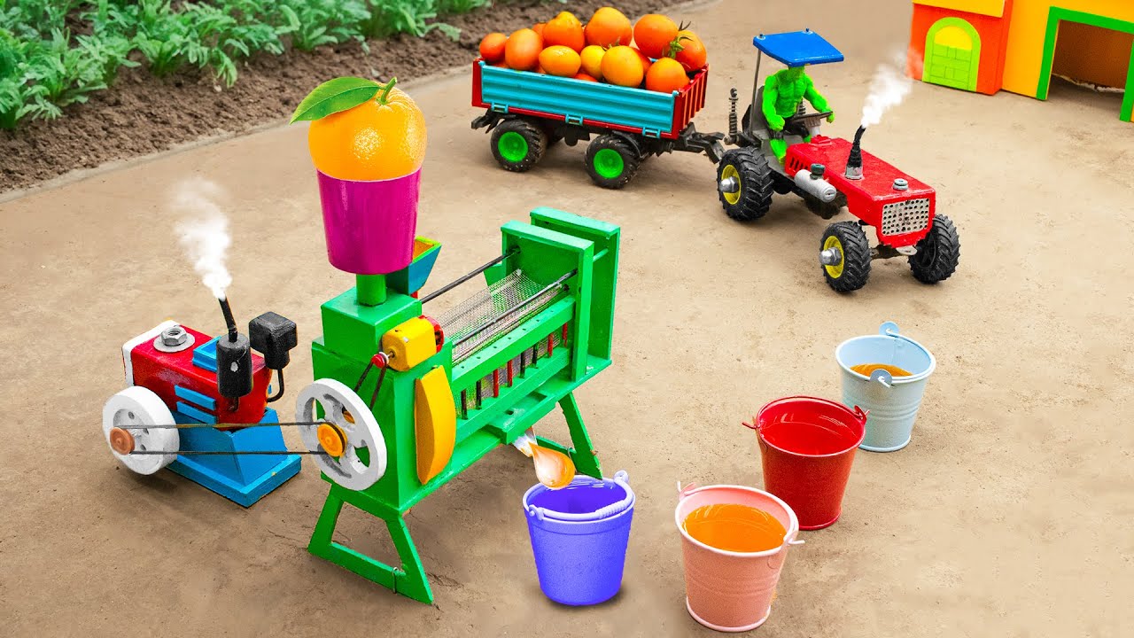 DIY tractor making mini Fruit Press Machine | New technology ...
