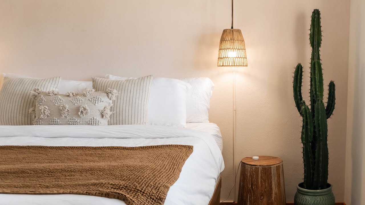 DIY Desert/Boho Bedroom Makeover at our Joshua Tree Airbnb - YouTube