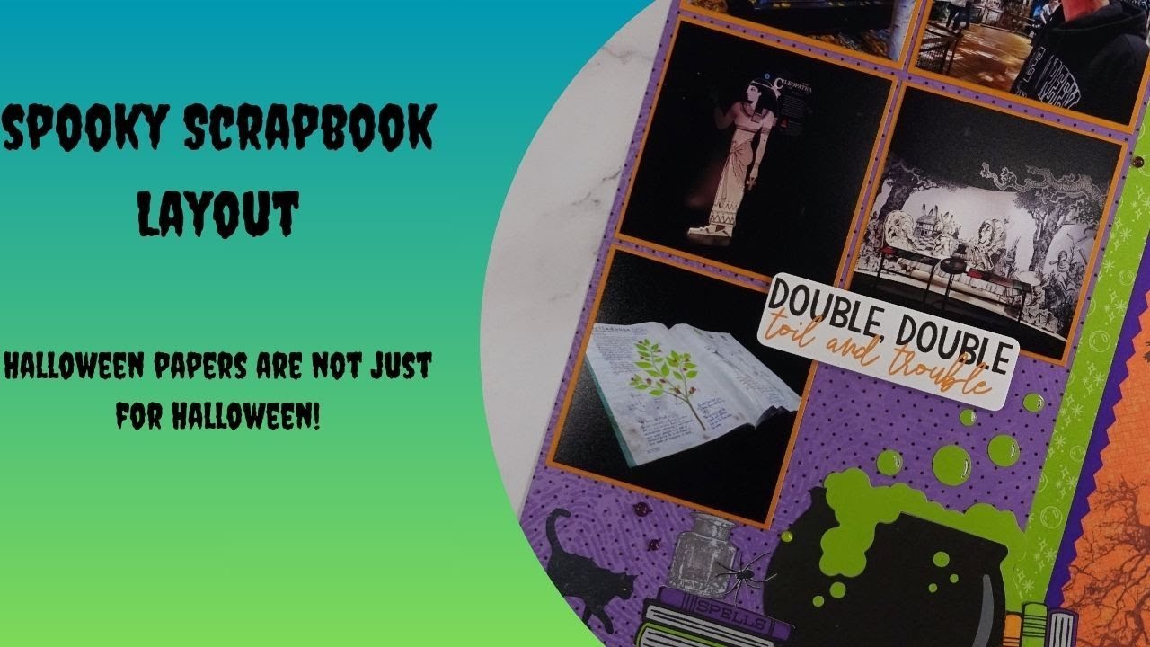 Spooky Halloween Memories scrapbook layout [Pixels & PaperCrafts] - YouTube