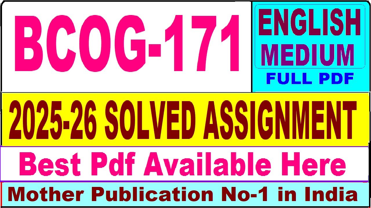BCOG 171 solved assignment 2025-26 || bcog 171 solved assignment 2026 ...
