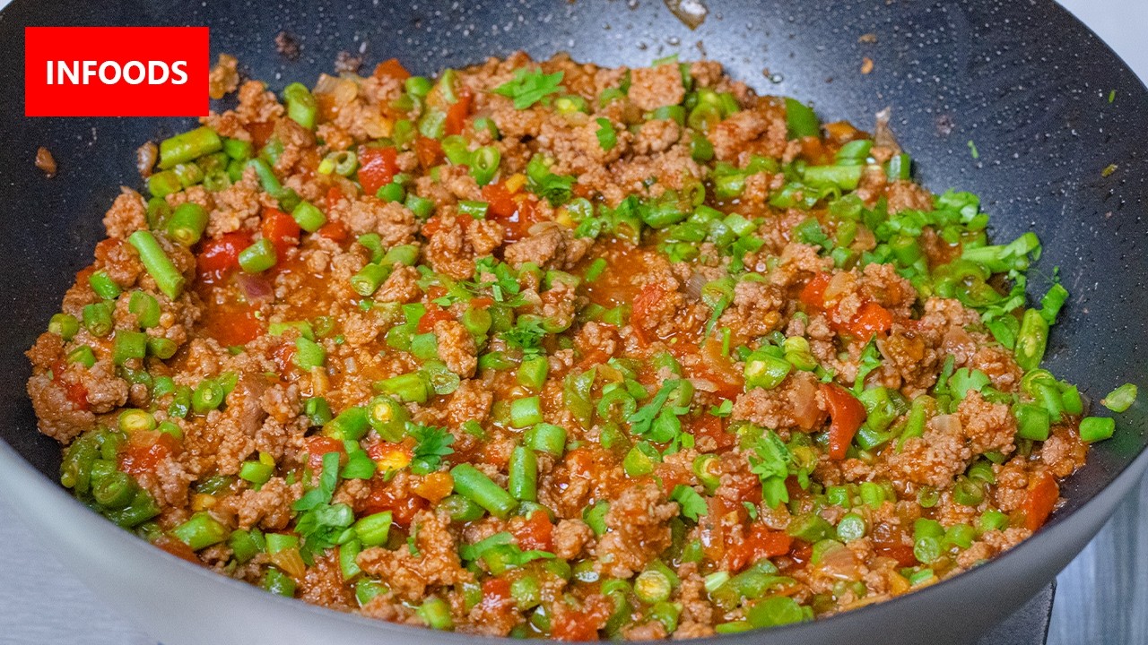 Minced Meat Stew Recipe | How to Cook Minced Meat with Green Beans ...