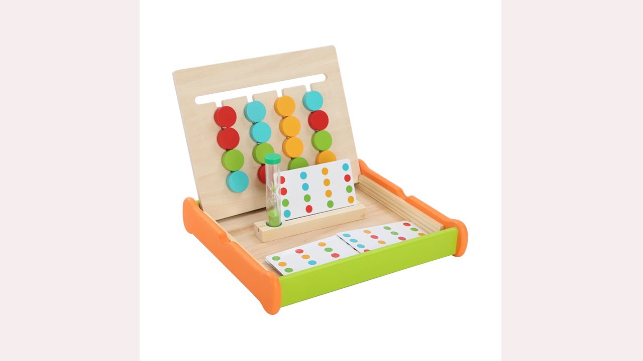 Wooden toy animal four-color game - YouTube