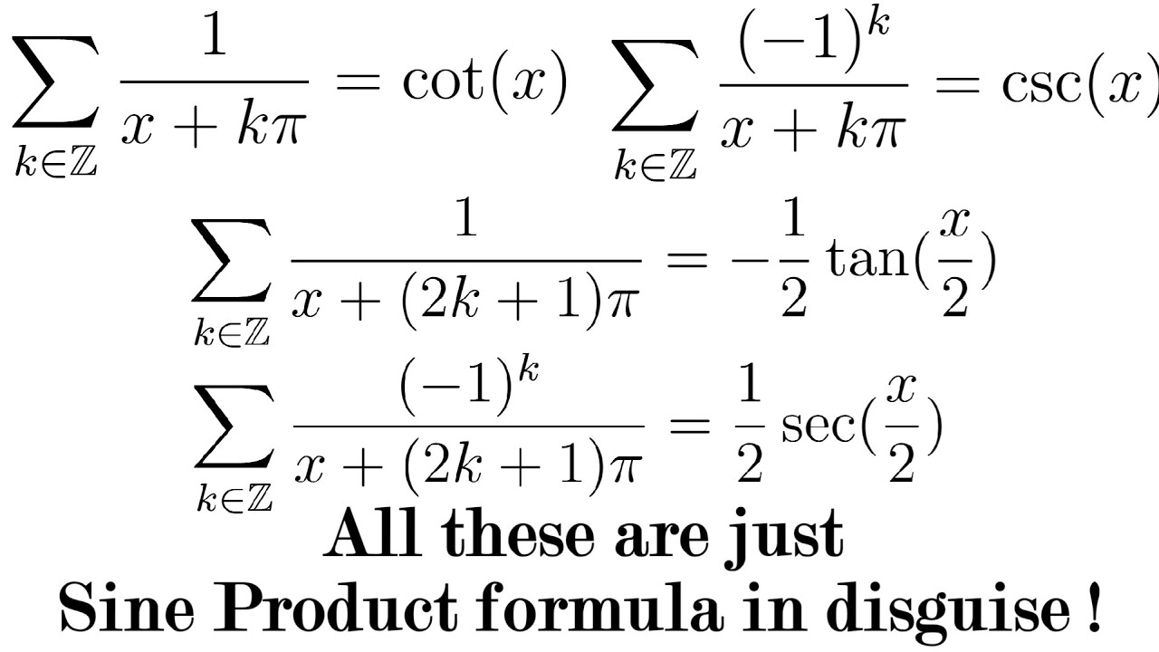 All these are just Sine product formula in disguise - YouTube