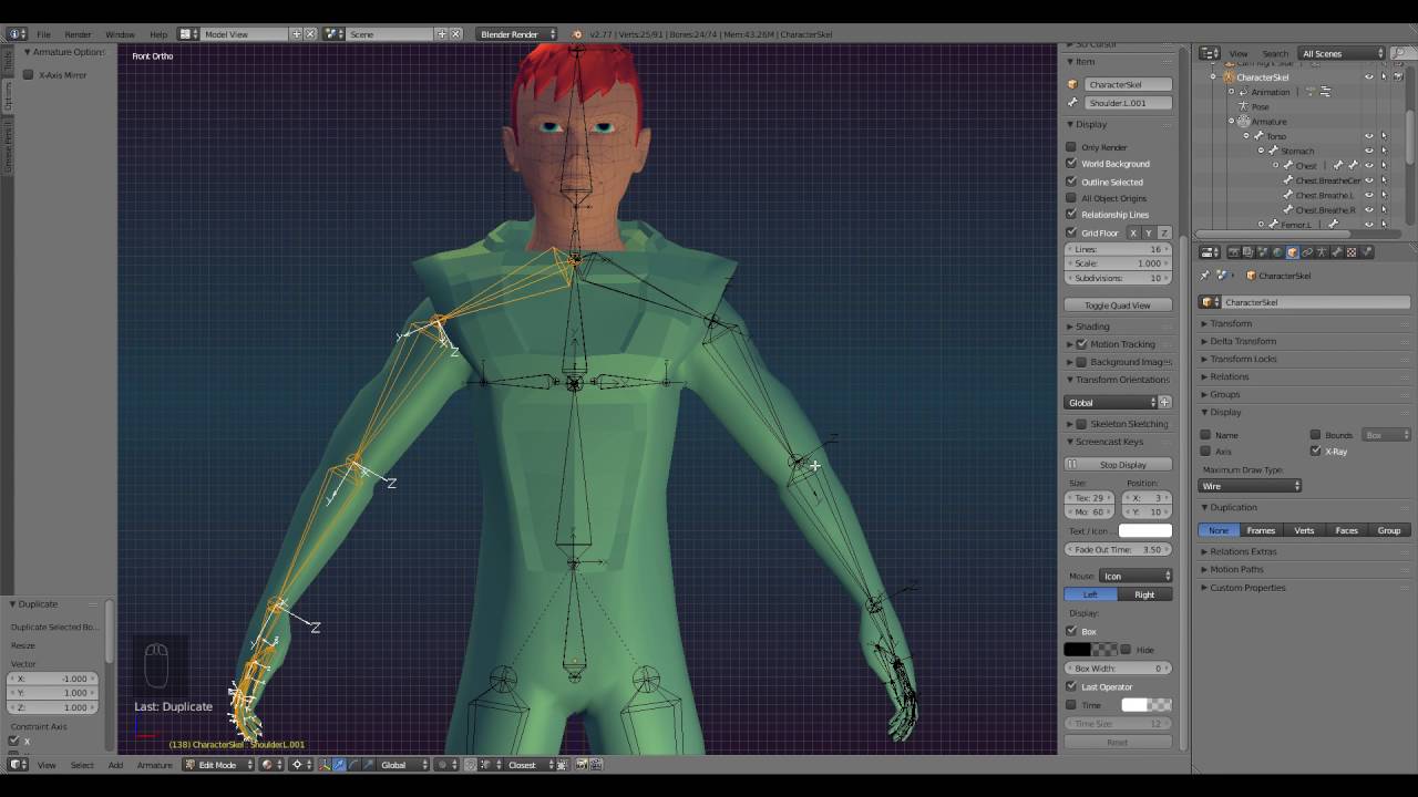 Blender 3D Mirror Bones for a Character Pose - YouTube