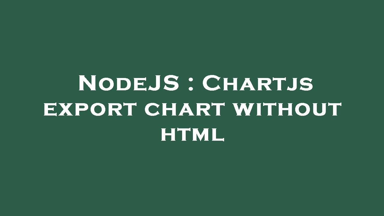 Nodejs Chartjs Export Chart Without Html Youtube