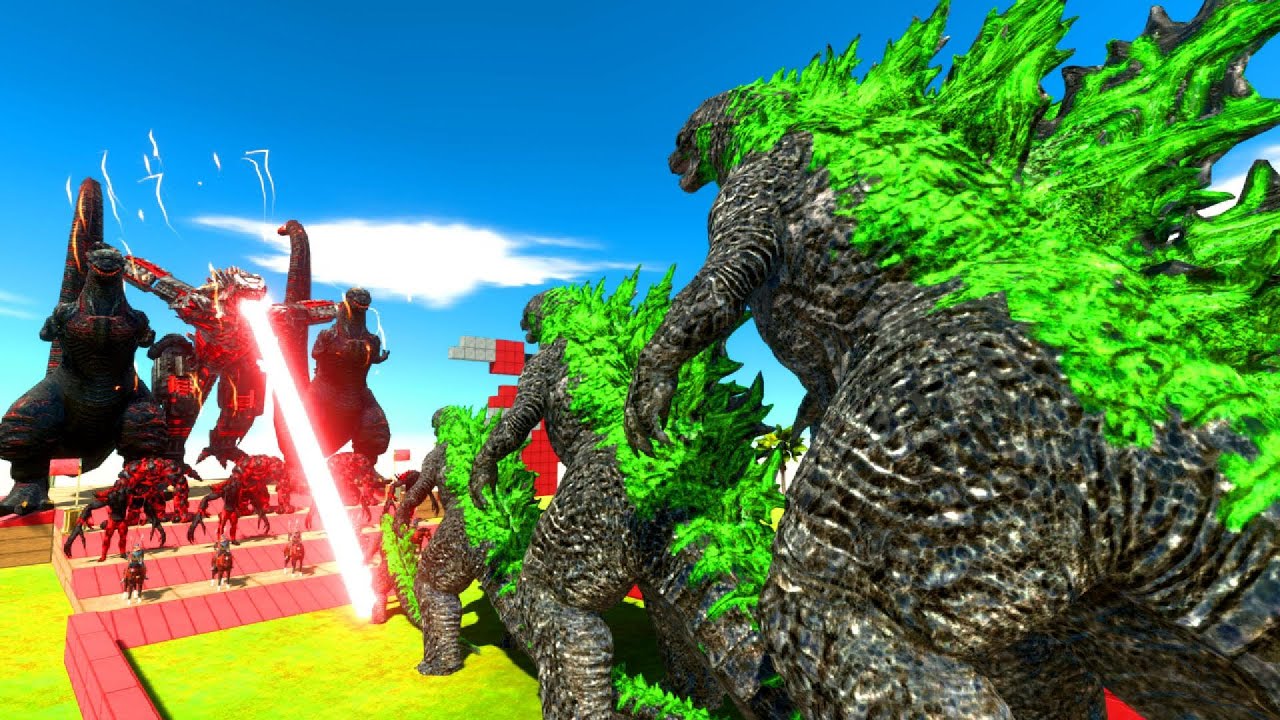 EVOLUTION of GODZILLA 2014 POISON Size Comparison vs Team Red ...