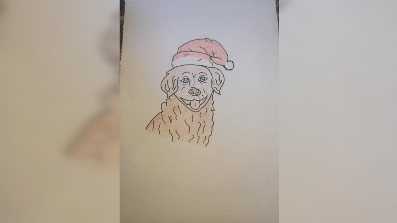 How To Draw a Dog - Christmas Dog Drawing - YouTube