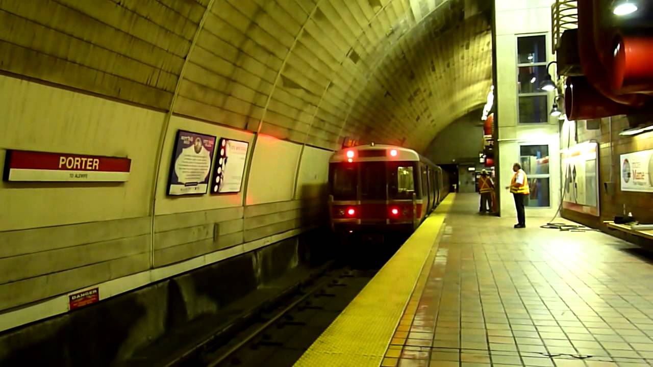 MBTA Red Line trains at Porter Square - YouTube