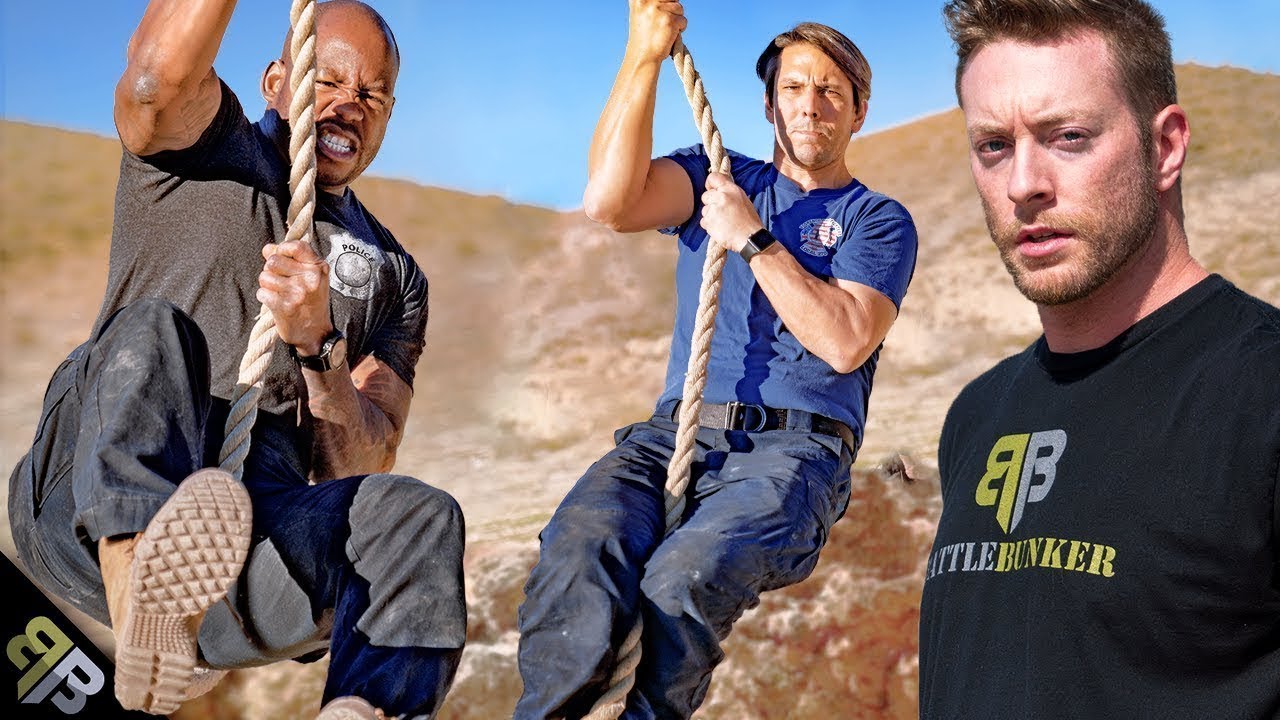 Who's More Fit? Police Officer vs Firefighter Fitness COMPETITION - YouTube