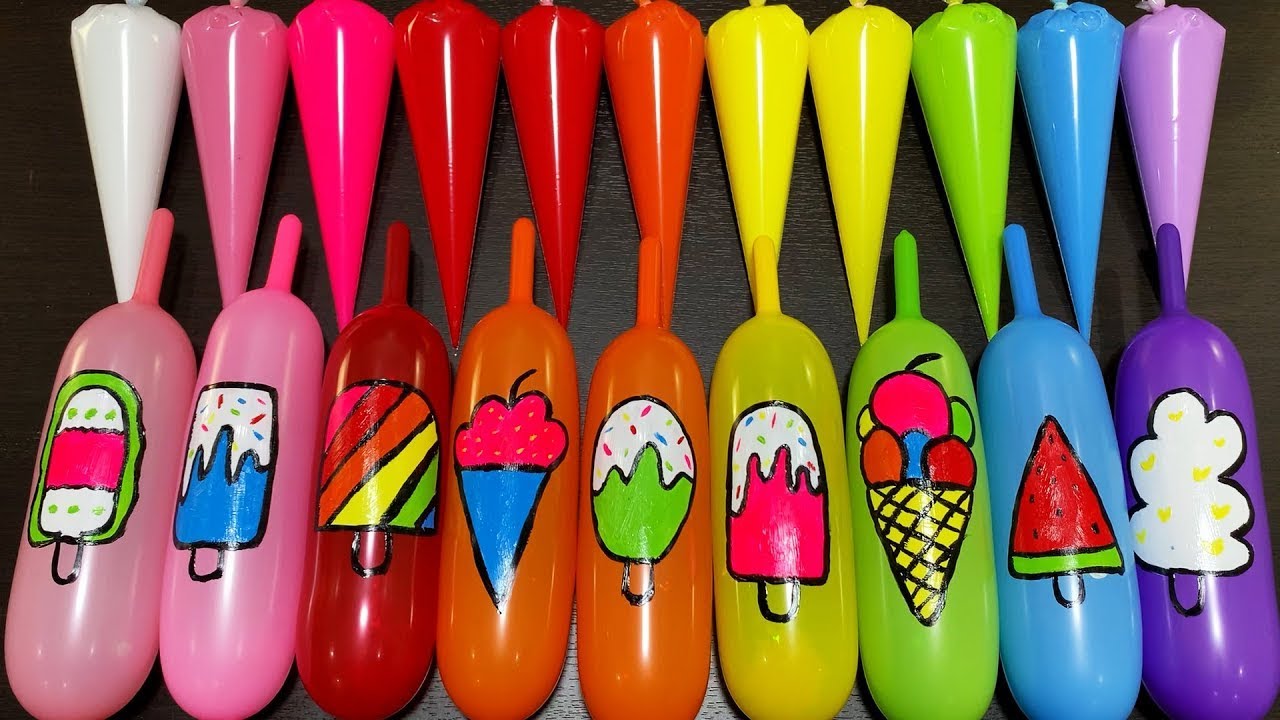 MIXING SLIME WITH FUNNY BALLOONS AND GLITTER ! SATISFYING ASMR SLIME ...