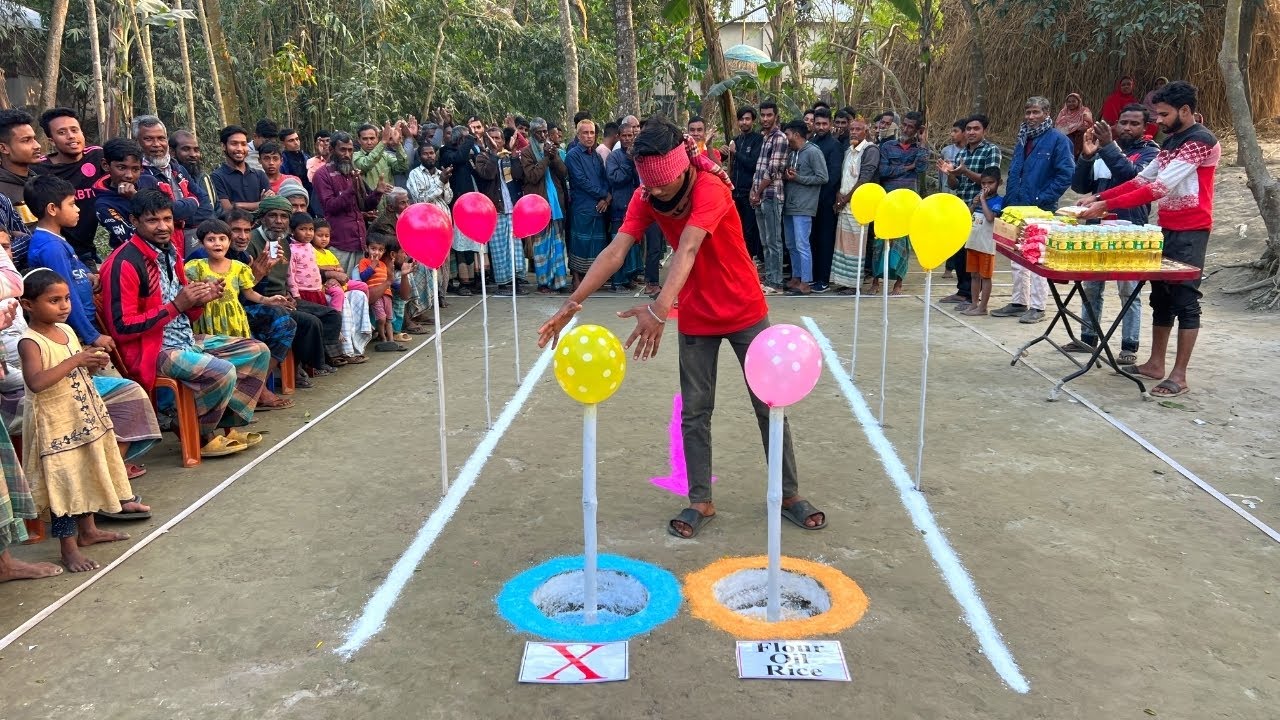 blind folded walking fun game with village people? Don't miss the video ...