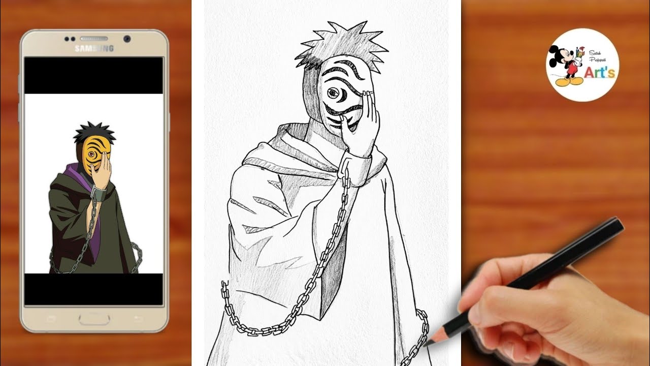 How To Draw Obito Uchiha Full Body Drawing || Easy Anime Drawing step ...