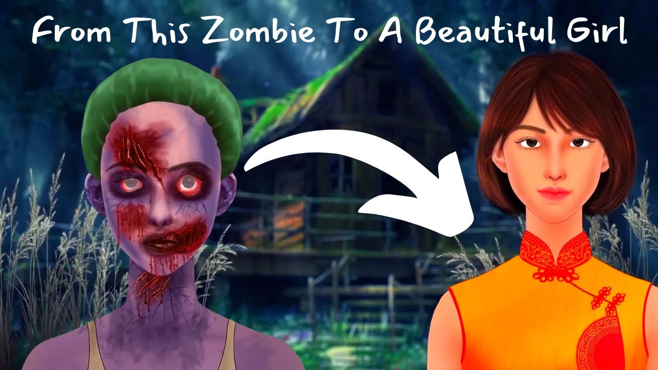 ASMR Zombie Treatment Animation - 메이크업 애니메이션 변형 좀비, 아름다운 소녀로 중국 신부 ...