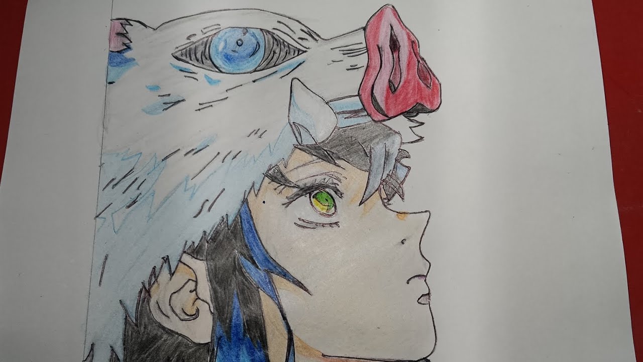 Inosuke Hashibira Full Colour Drawing 🎨 | Demon Slayer 3 Min Art ...