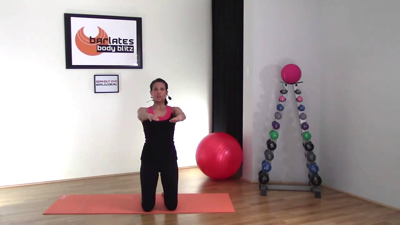 Barre Workout Barlates Body Blitz Kneeling and Pretzel Thigh Workout ...